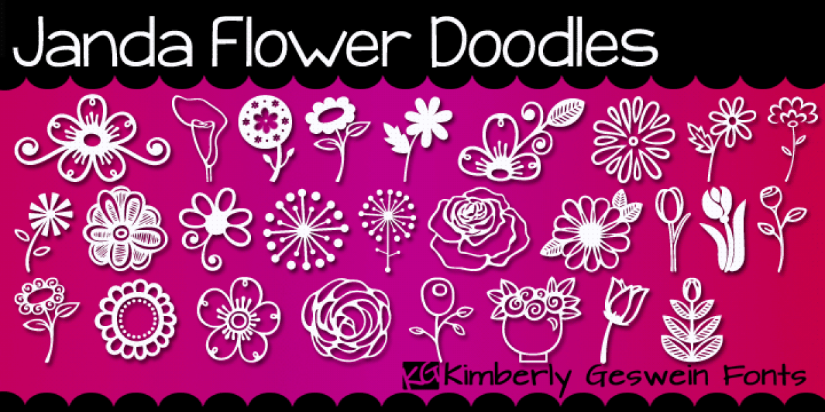 Janda Flower Doodles Font · 1001 Fonts