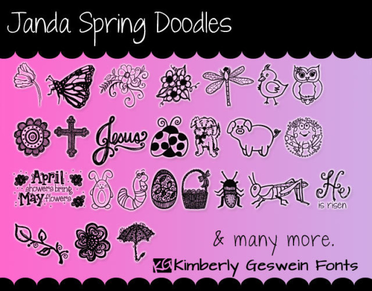 Janda Spring Doodles Font · 1001 Fonts