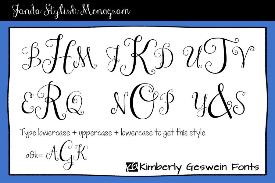Janda Stylish Monogram Font · 1001 Fonts