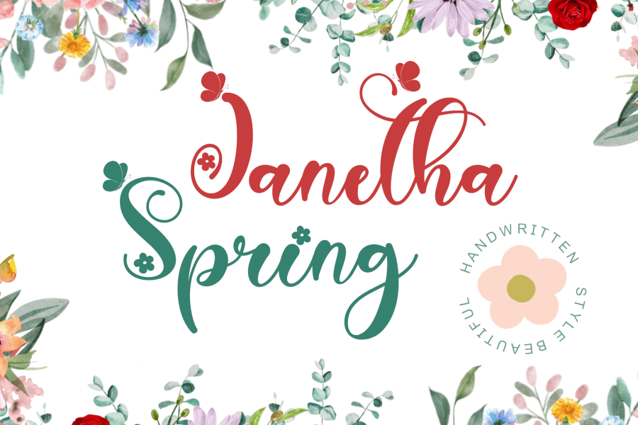 Janetha Spring Font · 1001 Fonts