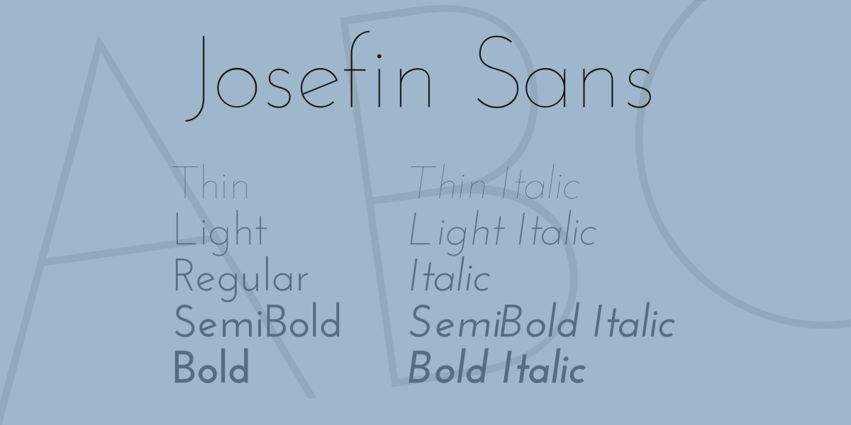 Josefin Sans Font Family · 1001 Fonts