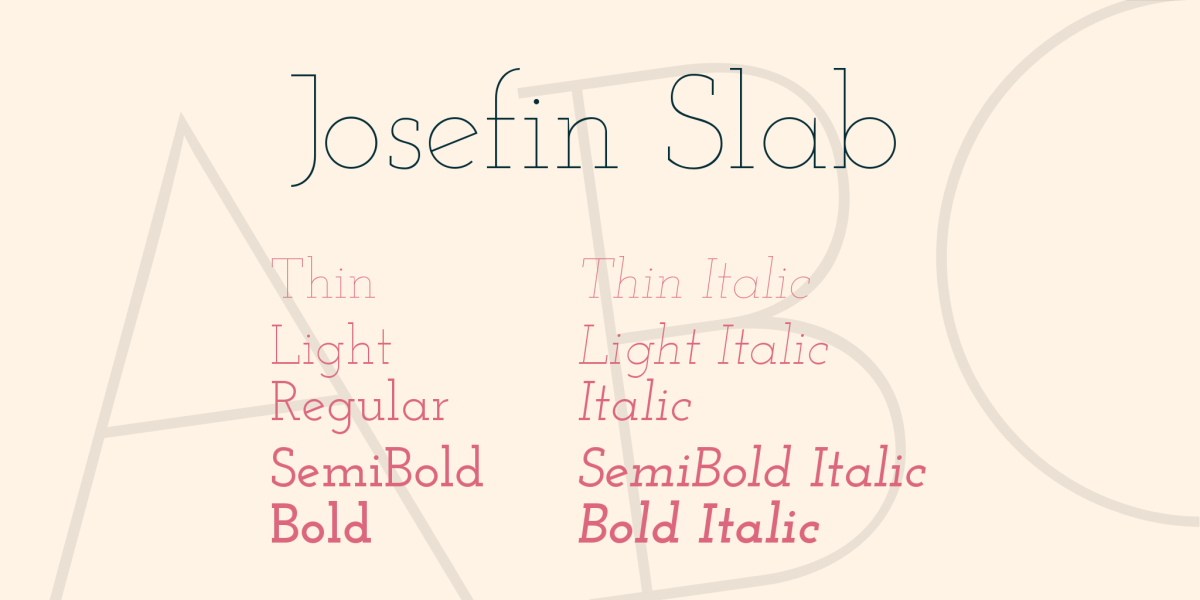 Josefin Slab Font Family · 1001 Fonts