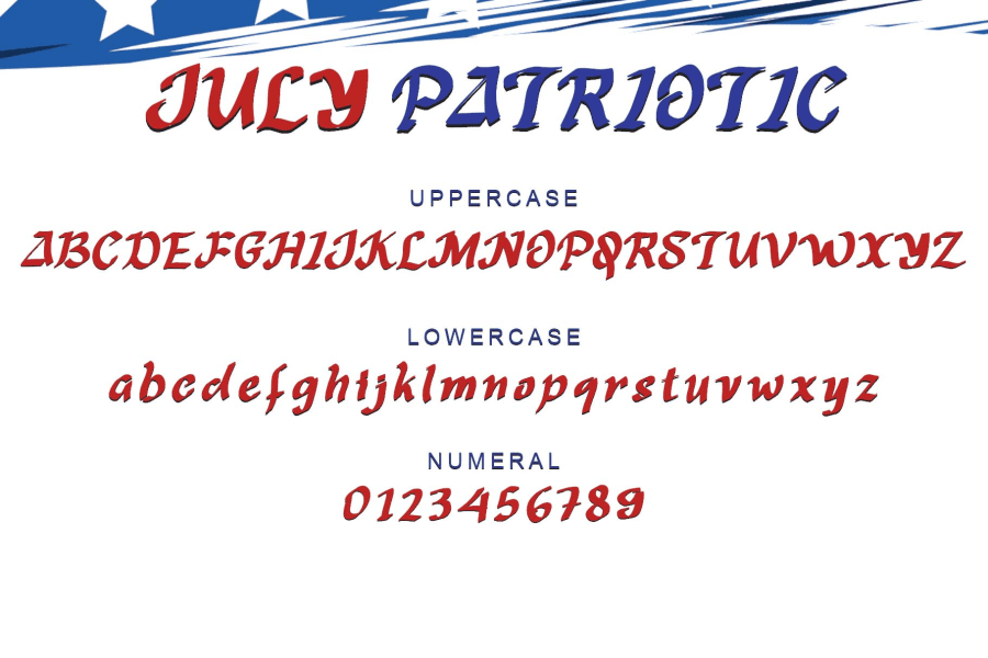 July Patriotic Demo Font · 1001 Fonts