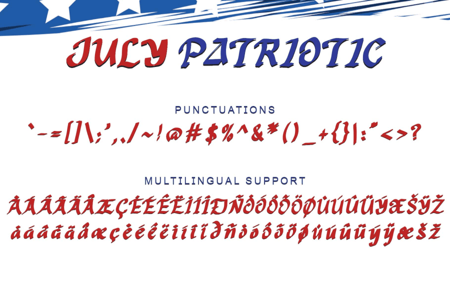July Patriotic Demo Font · 1001 Fonts