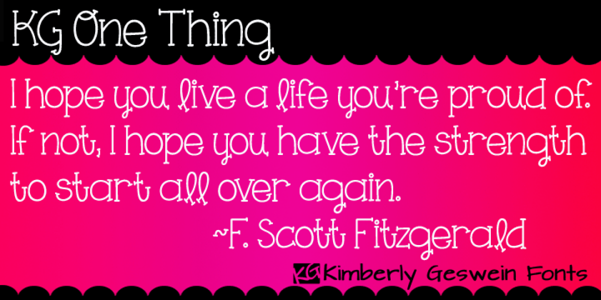 KG One Thing Font · 1001 Fonts