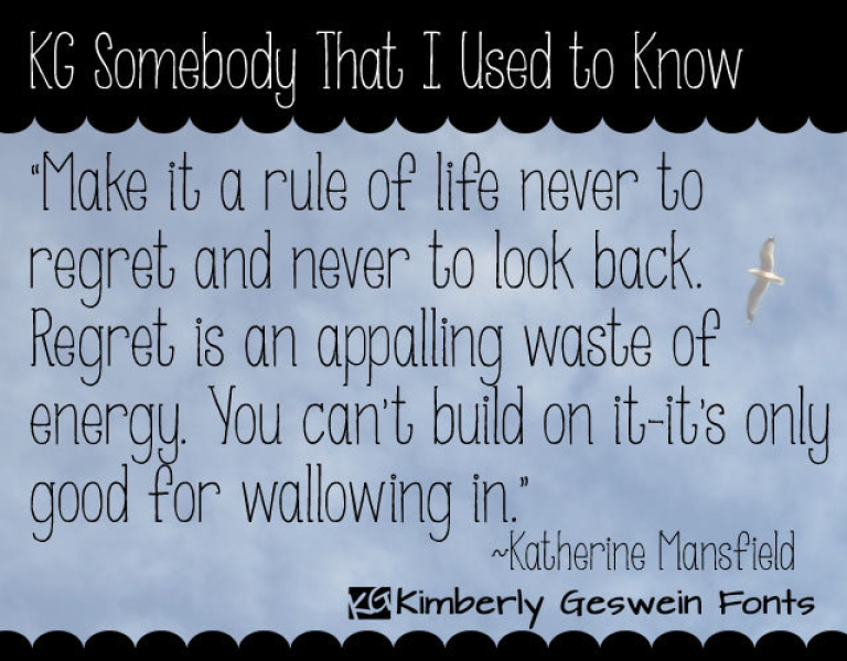 KG Somebody That I Used to Know Font · 1001 Fonts