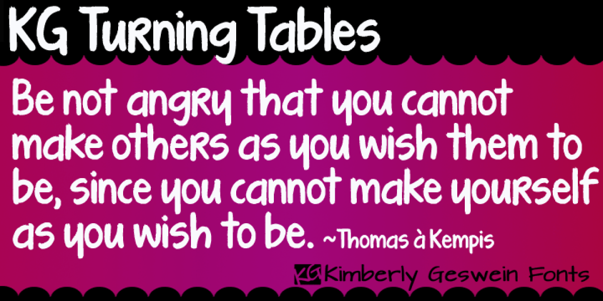 KG Turning Tables Font · 1001 Fonts