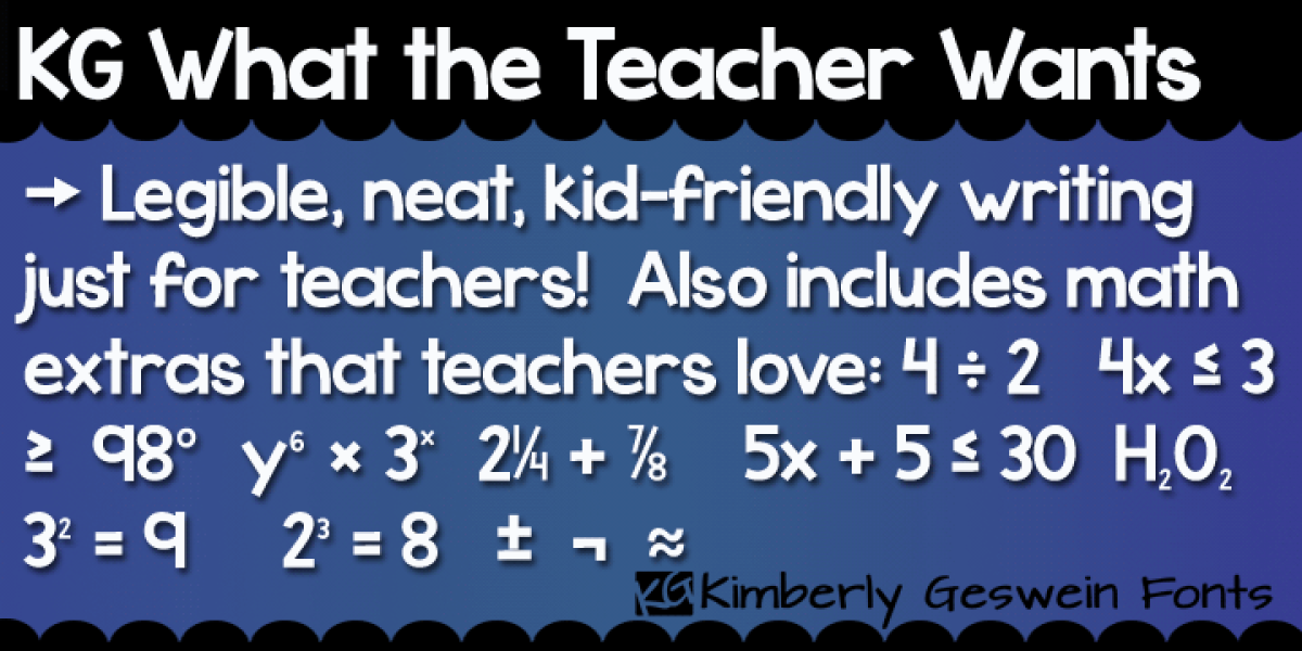 KG What the Teacher Wants Font · 1001 Fonts