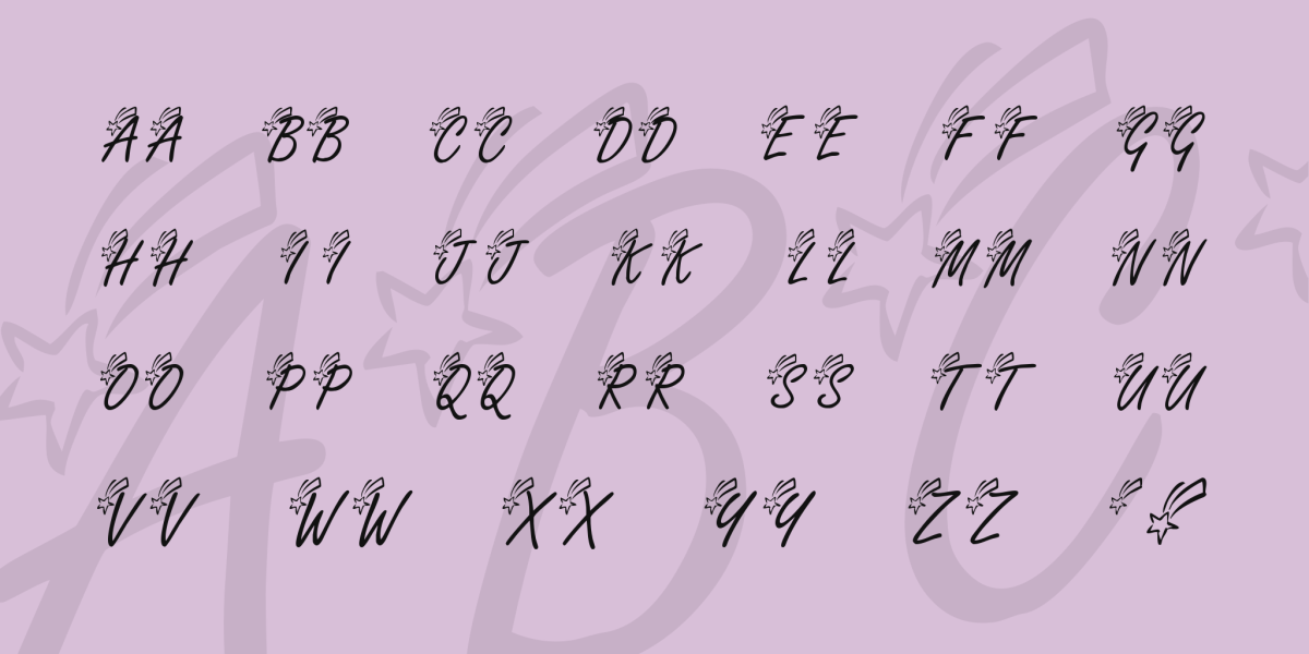KR Shooting Star (Left) Font · 1001 Fonts