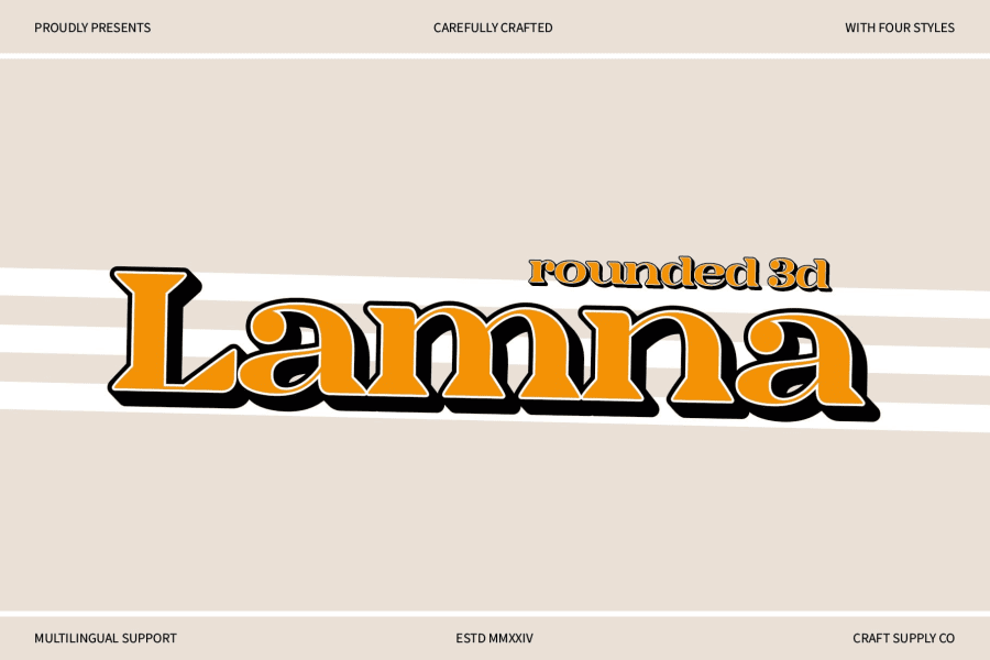 Lamna Rounded Extrude Right Demo Font · 1001 Fonts
