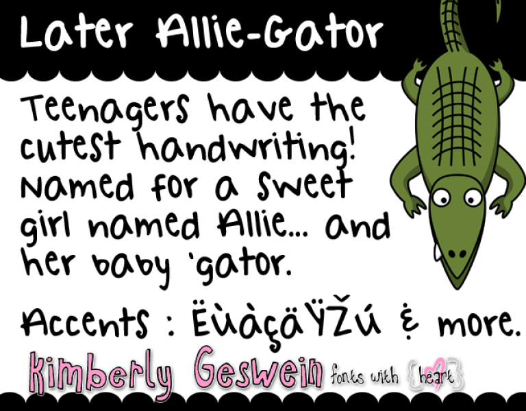 Later Allie-Gator Font · 1001 Fonts