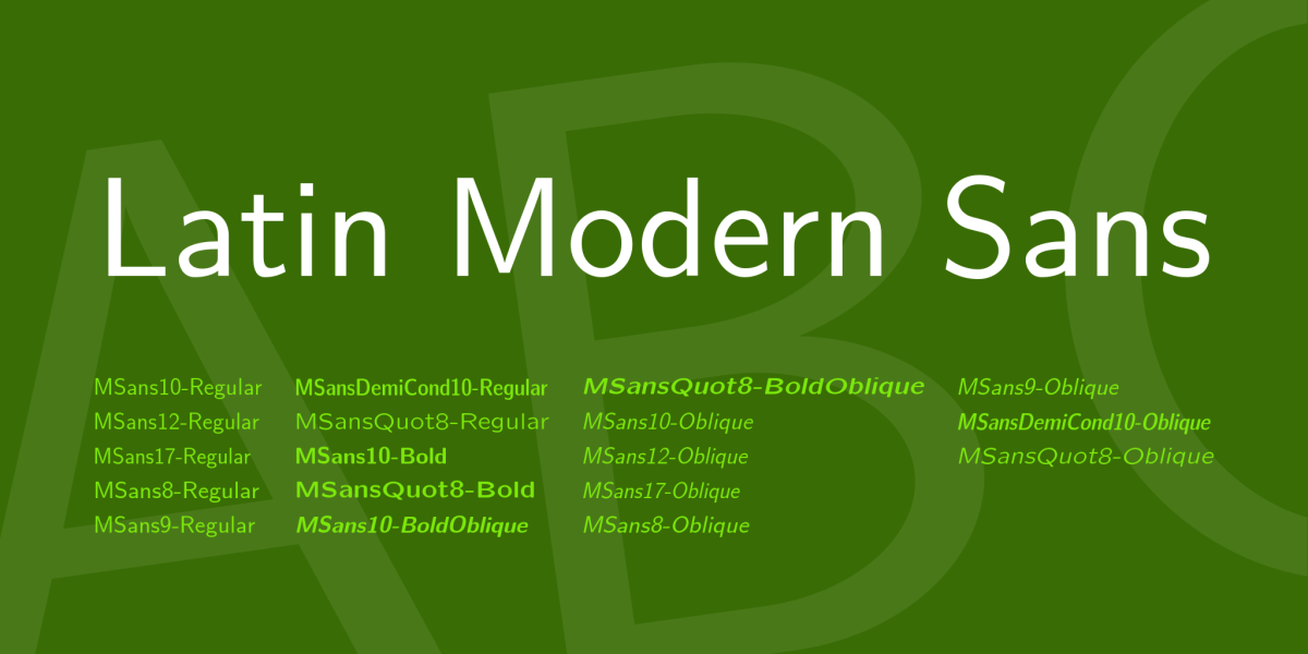 Latin Modern Sans Font Family · 1001 Fonts