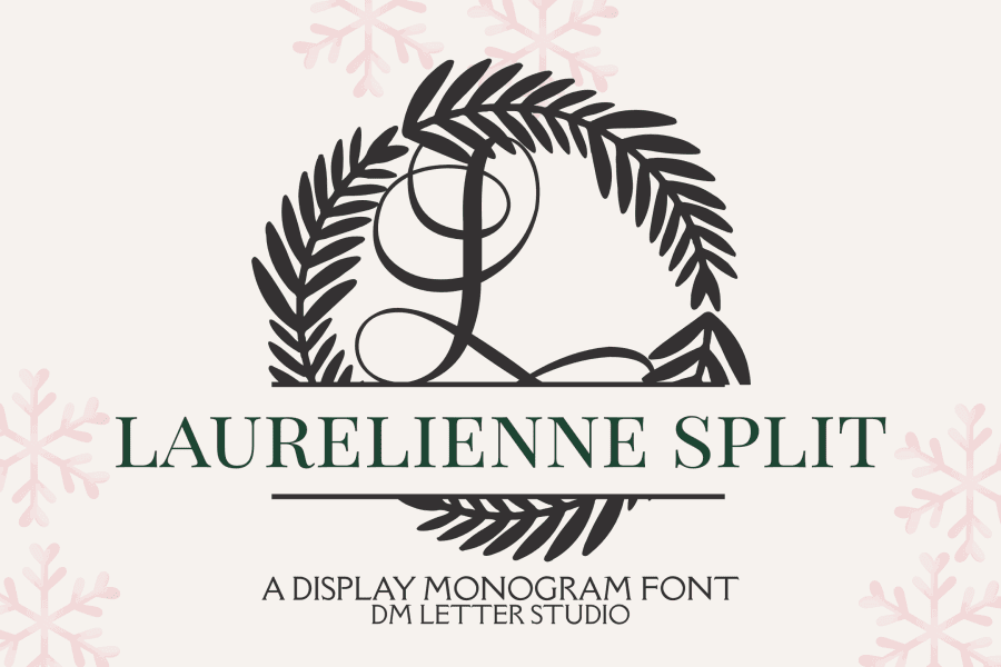 6 Free Botanical Split Monogram, Name Bar Monogram Fonts · 1001 Fonts