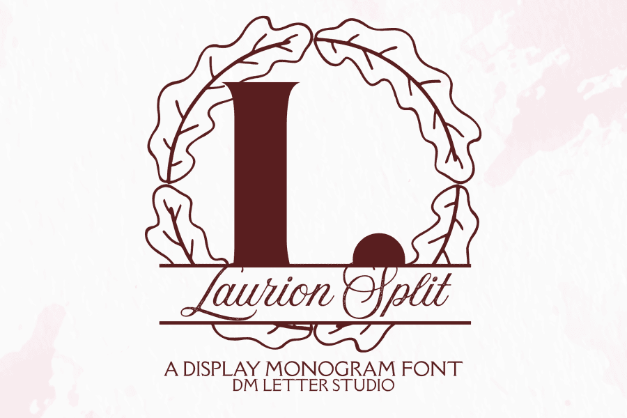 6 Free Botanical Split Monogram, Name Bar Monogram Fonts · 1001 Fonts