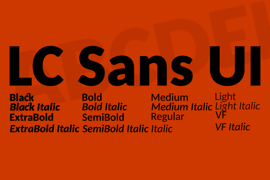 LC Sans UI Font Family · 1001 Fonts