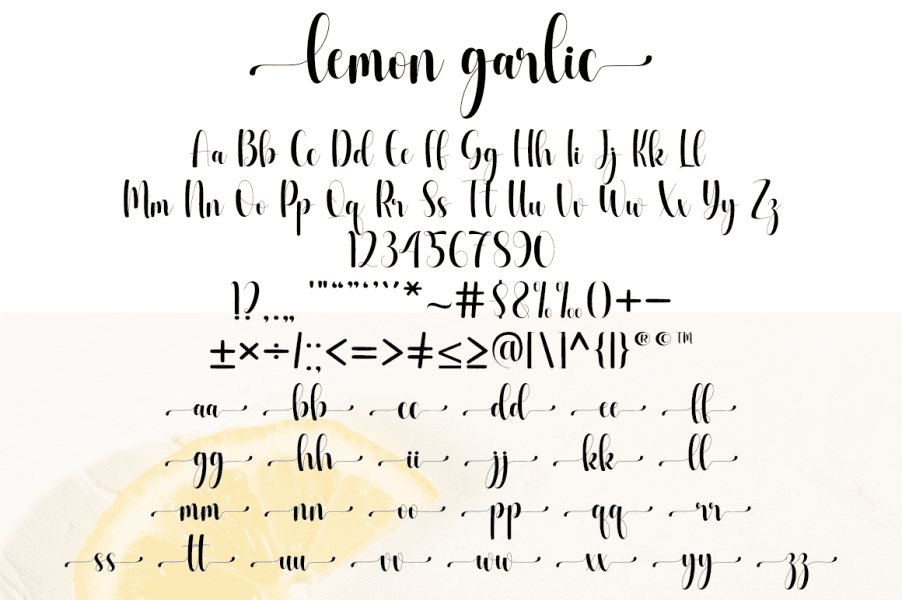 LEMON GARLIC Font · 1001 Fonts