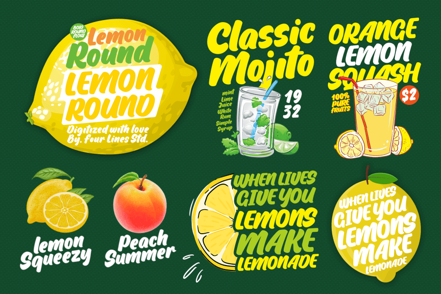 Lemon Round Font · 1001 Fonts