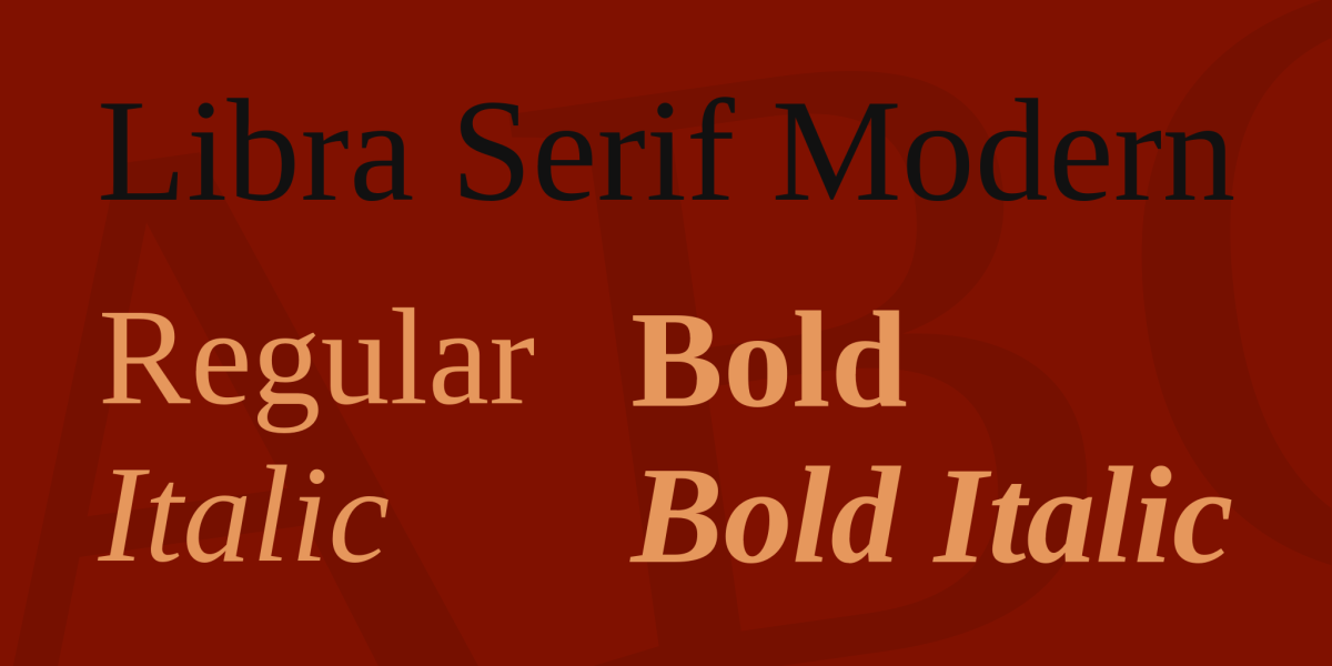 Libra Serif Modern Font Family · 1001 Fonts