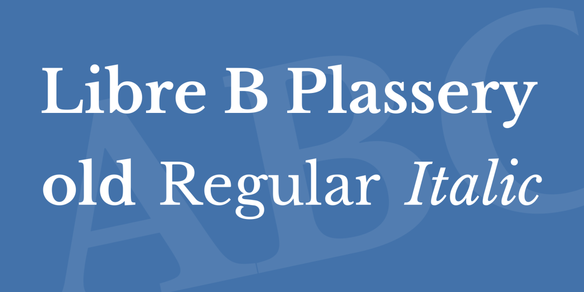 Libre B Plassery Font Family · 1001 Fonts
