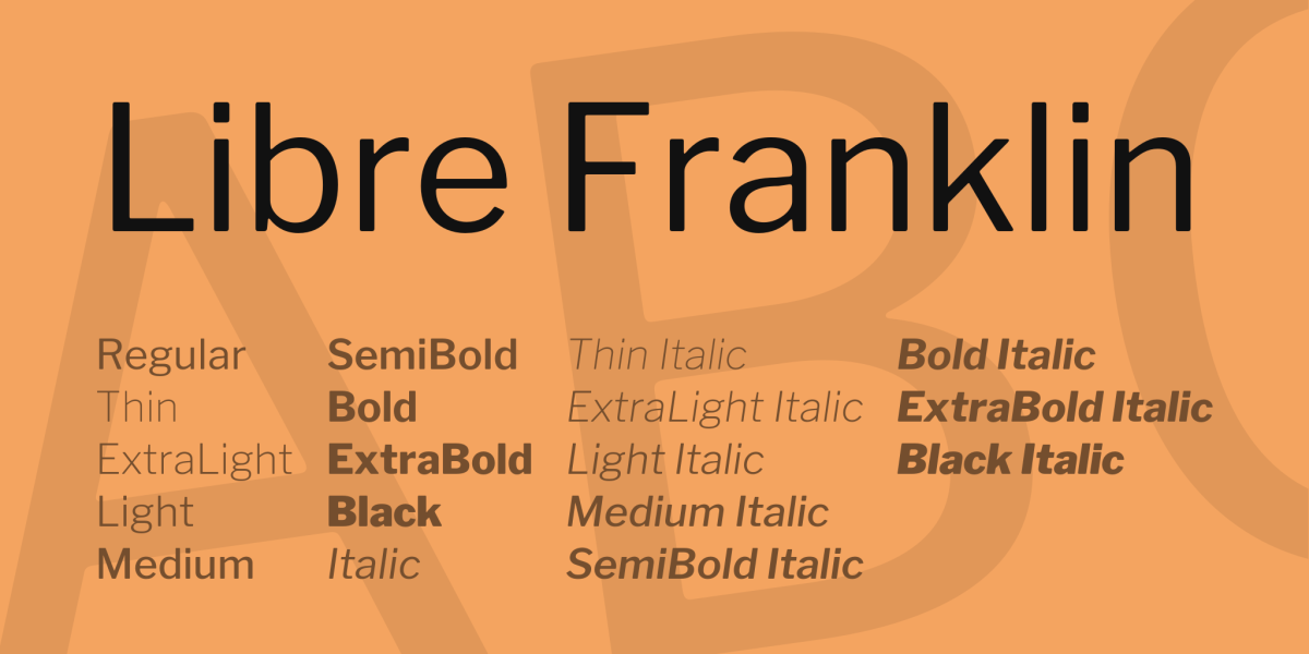 Libre Franklin Font Family · 1001 Fonts