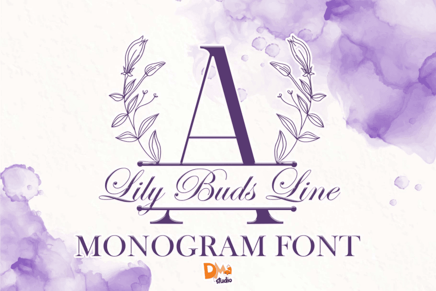Lily Buds Line Monogram Font · 1001 Fonts