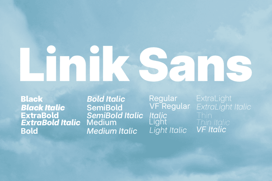Linik Sans Font Family · 1001 Fonts