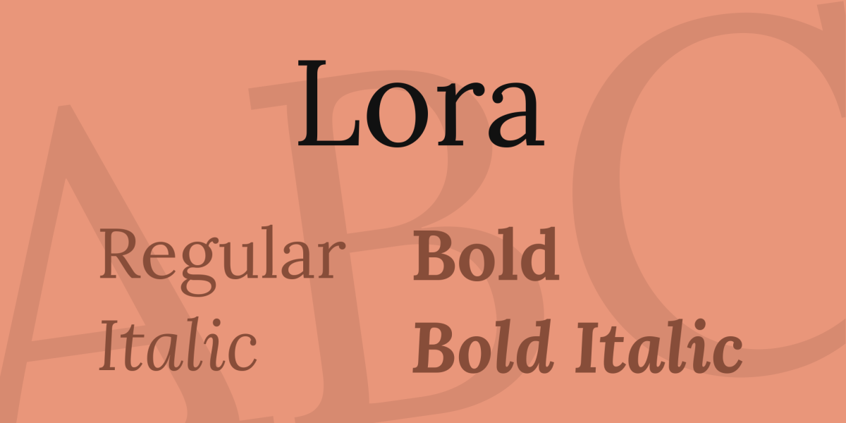 Lora Font Family · 1001 Fonts