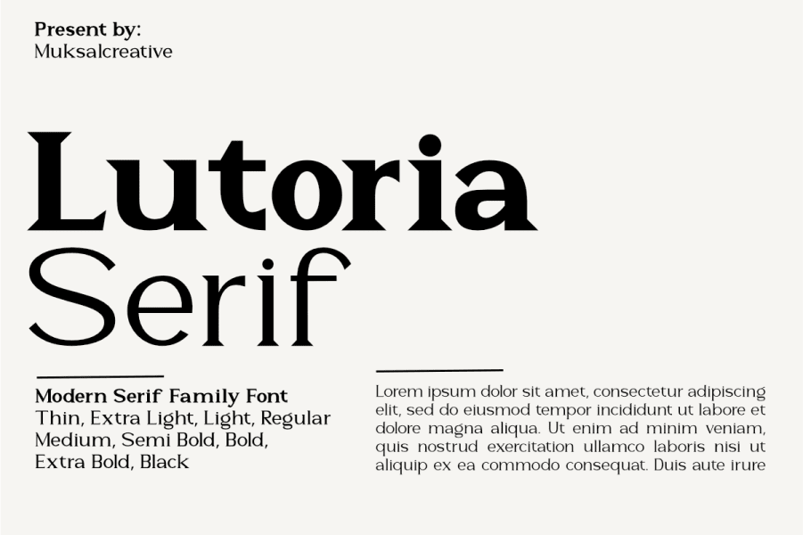 Lutoria Serif Font Family · 1001 Fonts