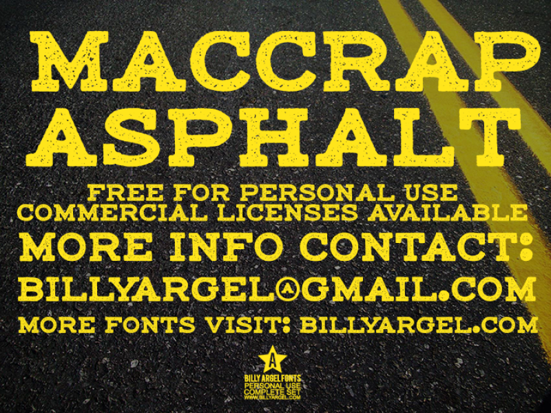 maccrap asphalt personal use Font · 1001 Fonts