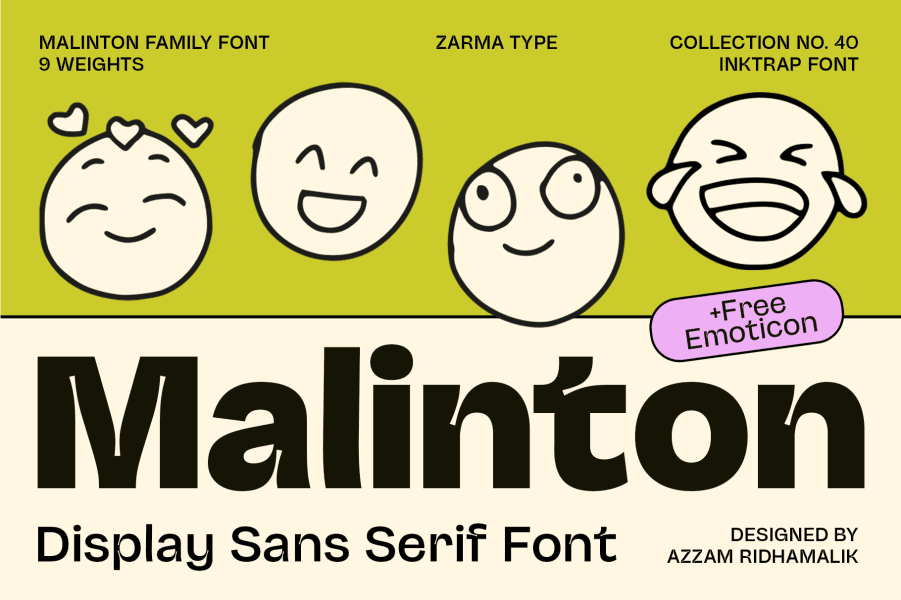 Malinton Trial Version Font Family · 1001 Fonts