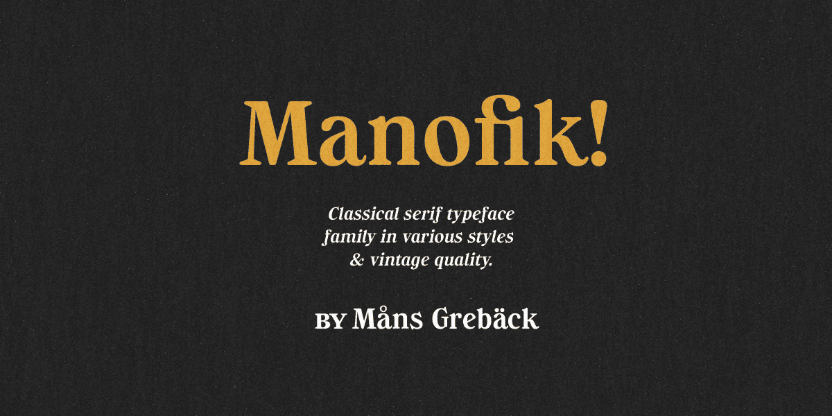 Manofik PERSONAL USE ONLY Font Family · 1001 Fonts