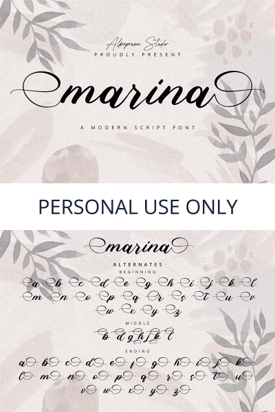 Marina Font · 1001 Fonts