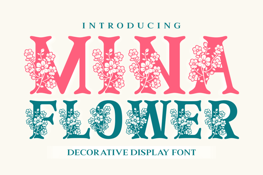 Mina Flower Font · 1001 Fonts