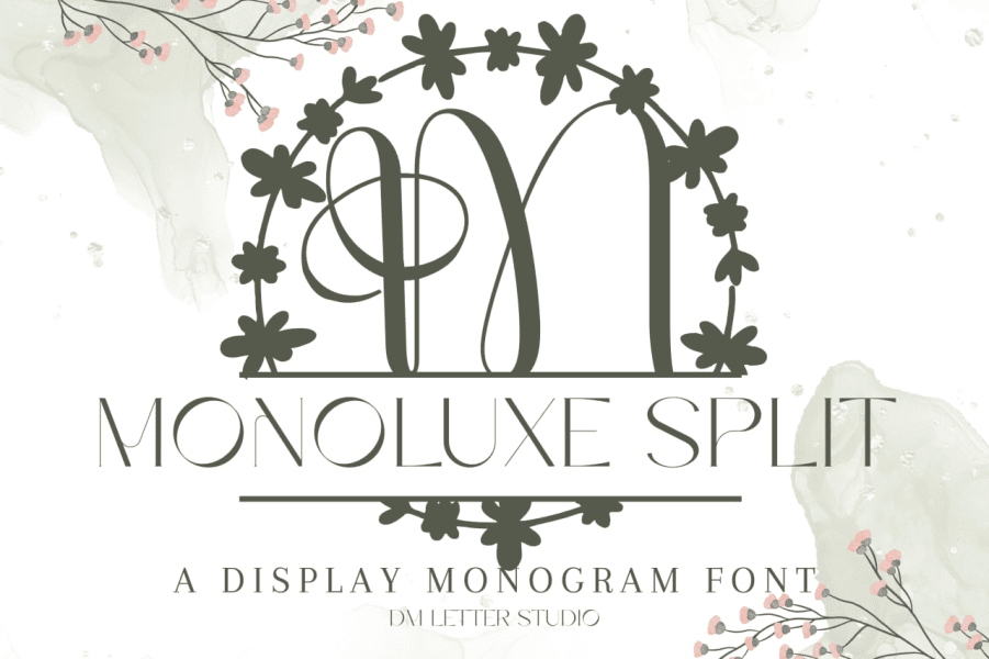 5 Free Glowforge Split Monogram, Minimalist Split Monogram Fonts · 1001 ...