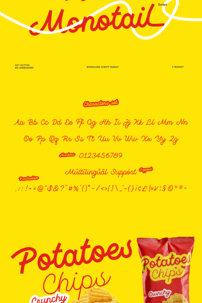 Monotail Script Font · 1001 Fonts