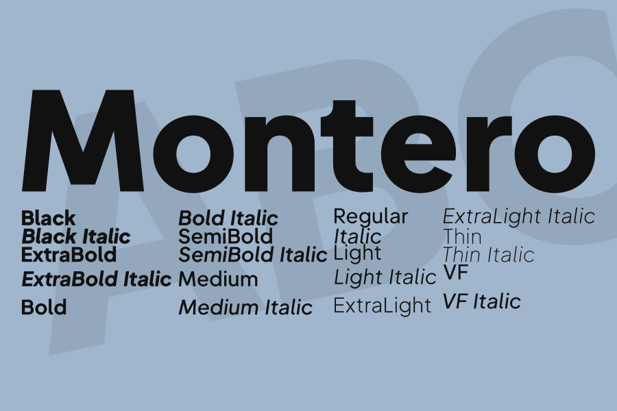 Montero Font Family · 1001 Fonts
