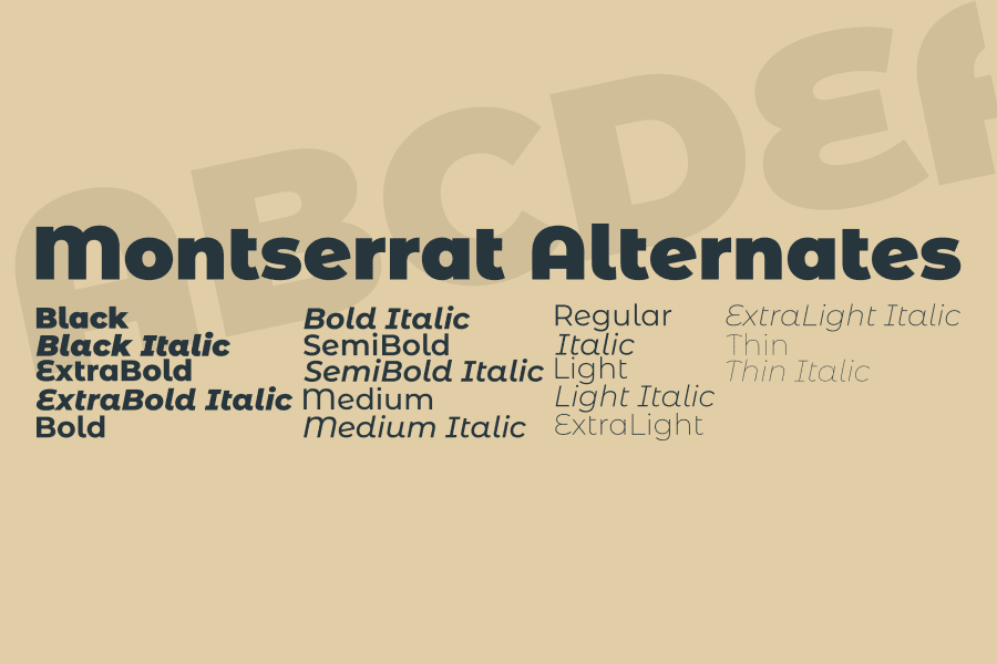 Montserrat Alternates Font Family · 1001 Fonts