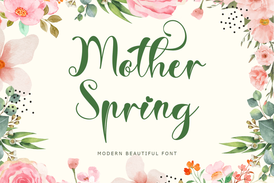 Mother Spring Font · 1001 Fonts