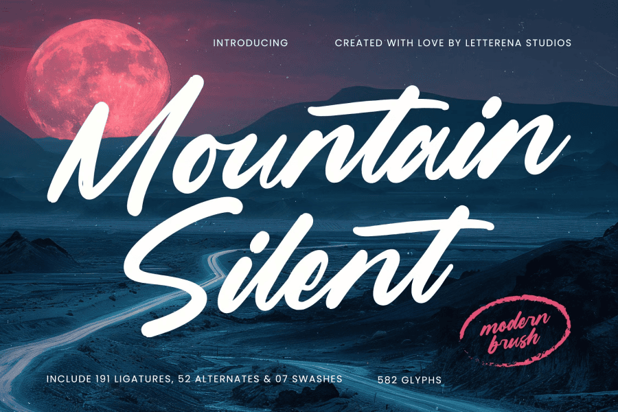 Mountain Silent DEMO VERSION Font · 1001 Fonts