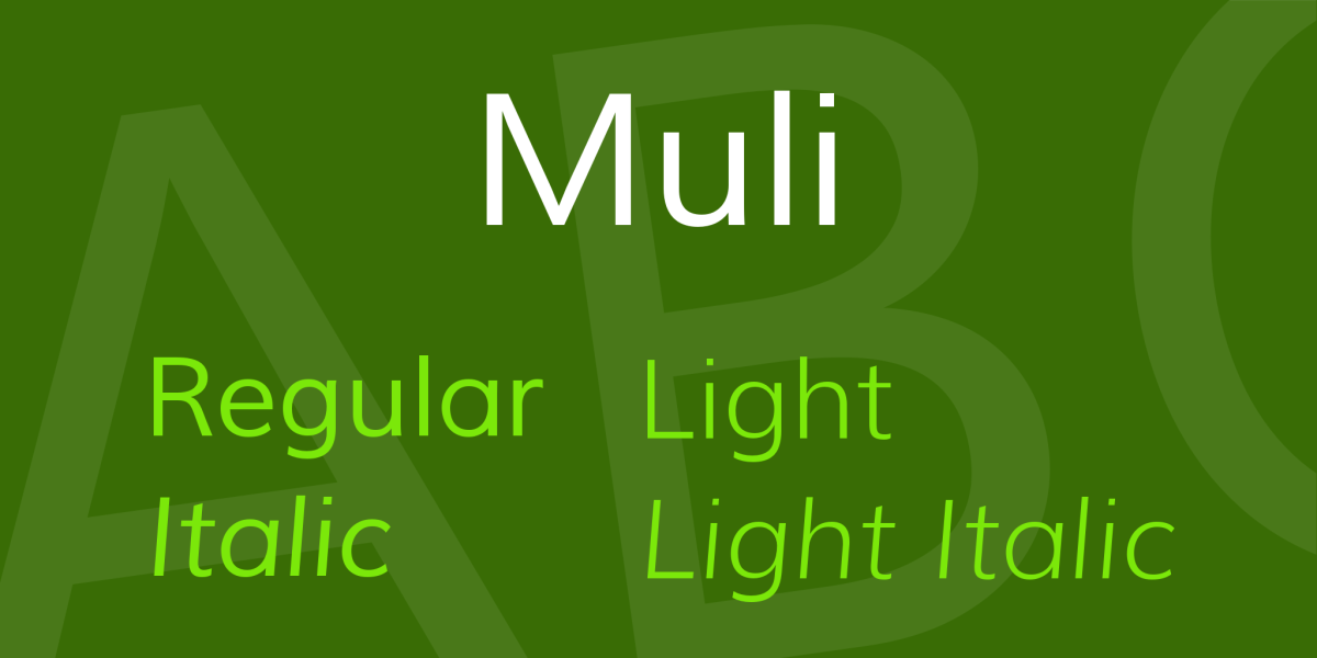 Muli Font Family · 1001 Fonts