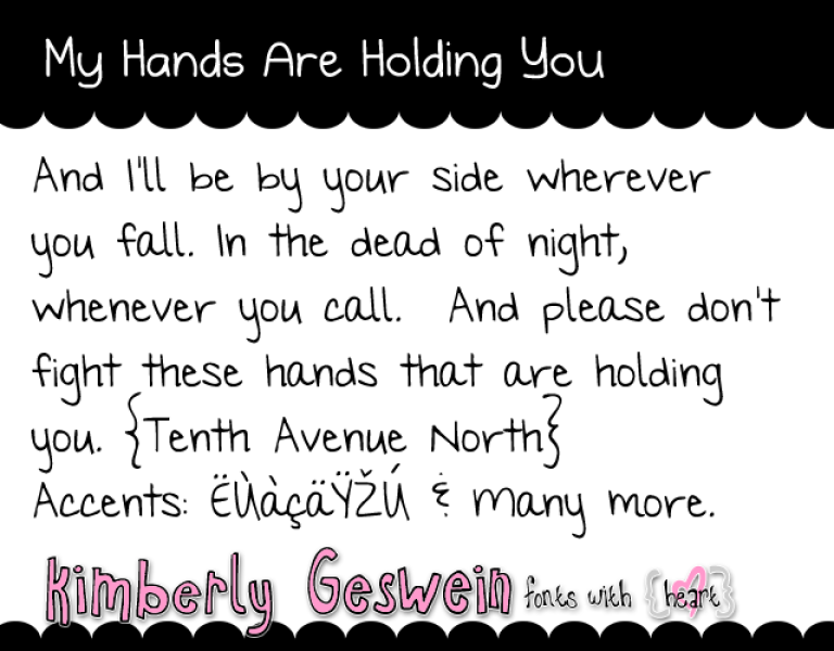 My Hands are Holding You Font · 1001 Fonts