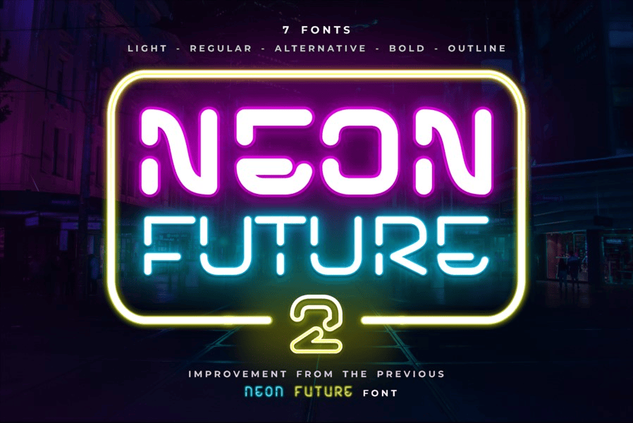 Neon Future 2.0 Font · 1001 Fonts