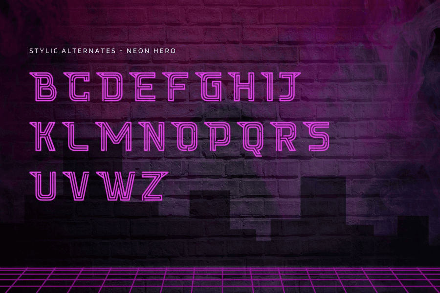 Neon Hero - Demo Version Font · 1001 Fonts