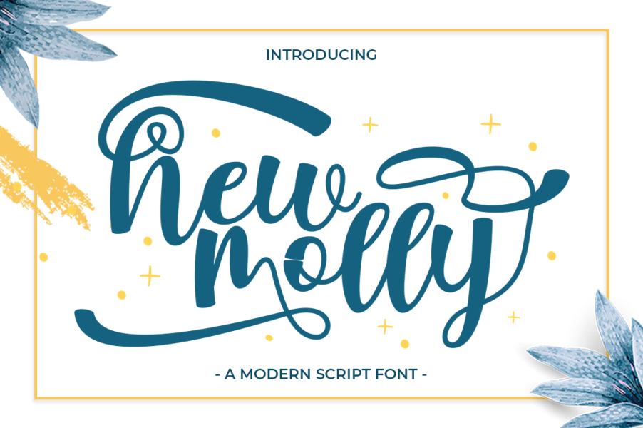 new molly Script Font · 1001 Fonts