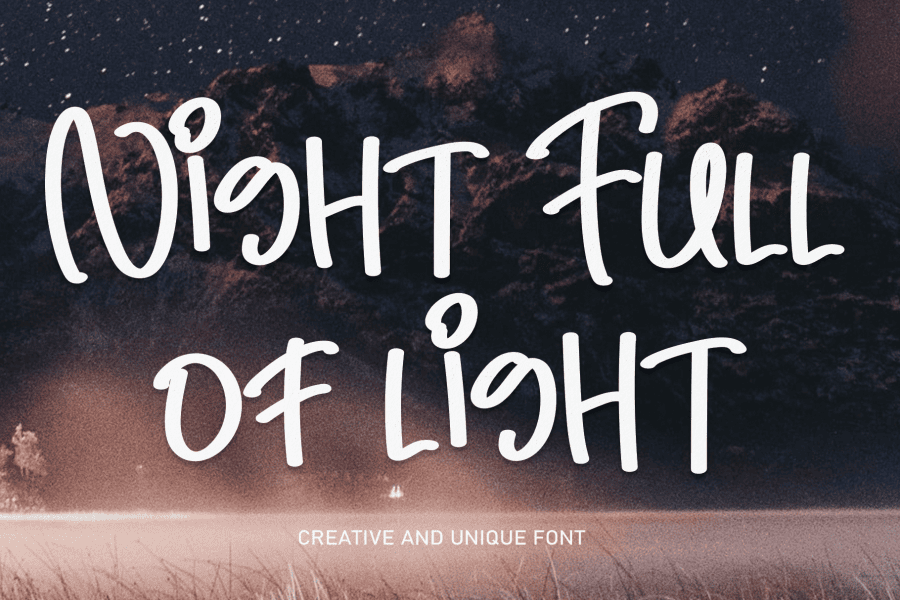 Night Full Of Light Font · 1001 Fonts