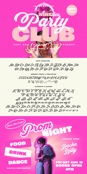 Nineties Party Club Font · 1001 Fonts