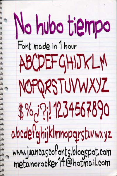 No hubo Tiempo Font · 1001 Fonts
