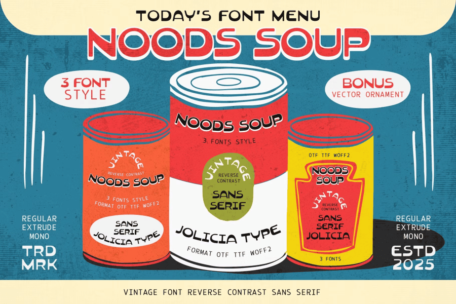 1 Free Noodle, Retro Font · 1001 Fonts
