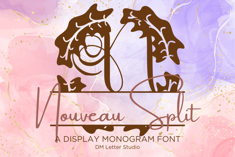1 Free Decorative Uppercase Split, Luxury Split, Serif Split Monogram ...