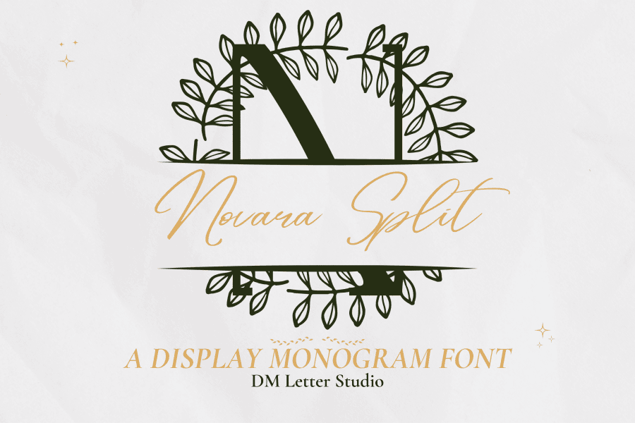 1 Free Magazine, Novara Split Monogram, Personalized Name Split Font ...